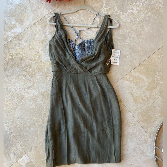 Addison | Dresses | Nwt Addison The Label Olive Green Silk Cocktail ...